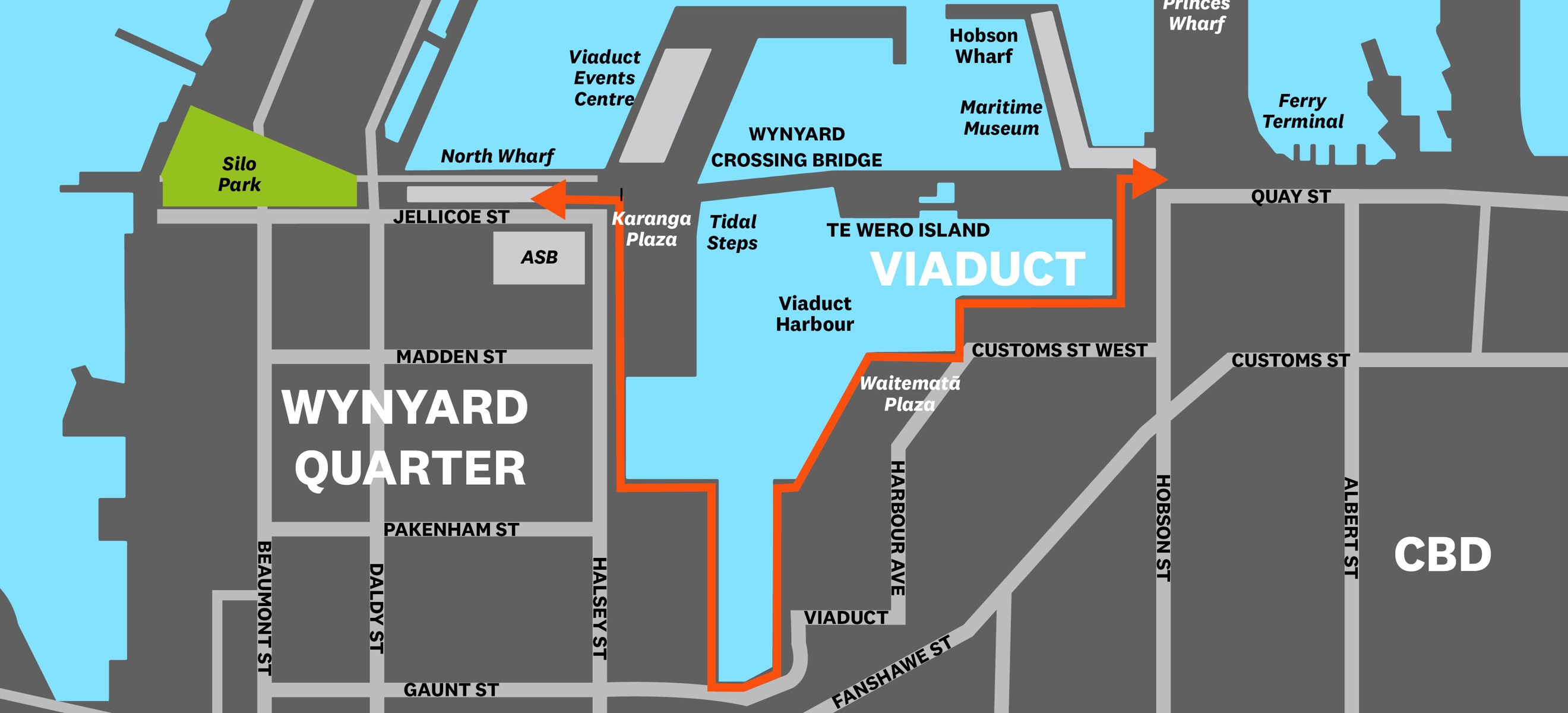 The Wynyard Crossing Bridge is temporarily closed - Wynyard Quarter