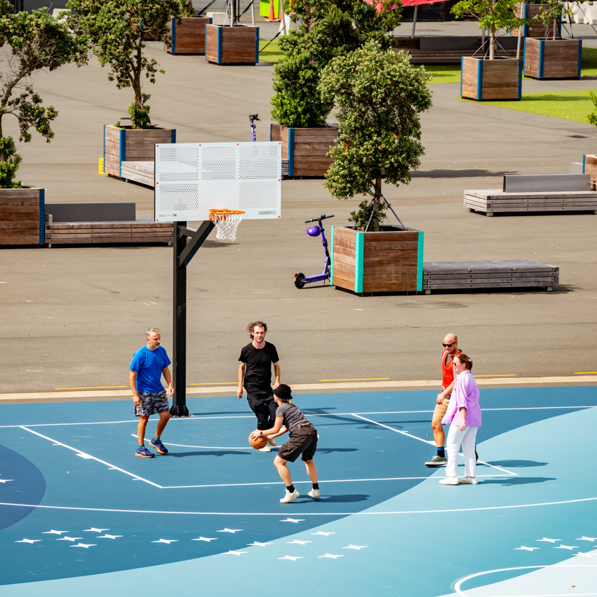 All stars: 150 whetu support new basketball courts design - Wynyard Quarter