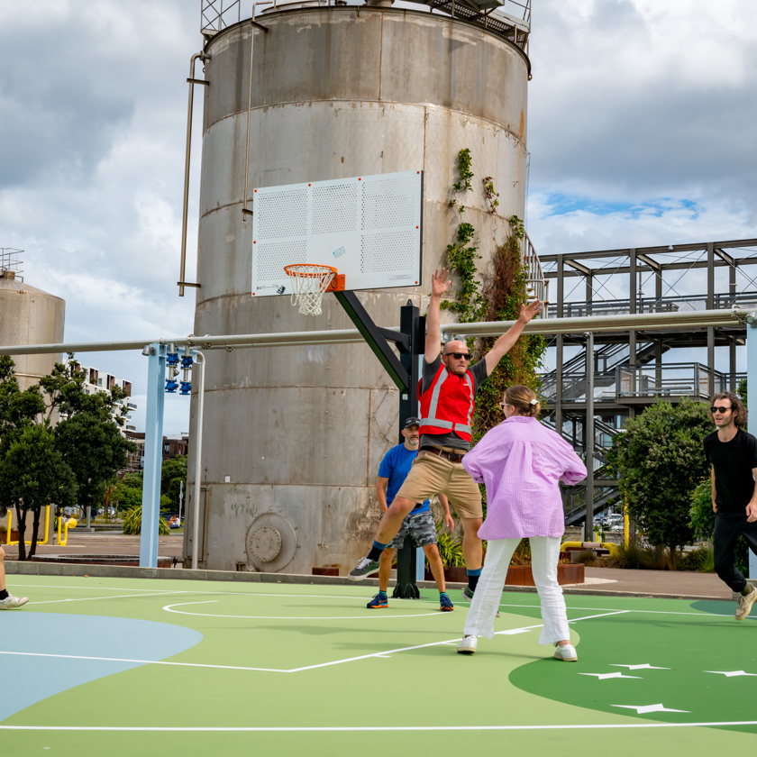 All stars: 150 whetu support new basketball courts design - Wynyard Quarter